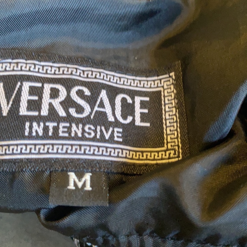 Versace Intensive Black White Medusa Print Fabric Jac… - Gem